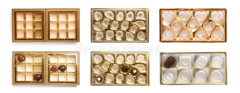 Full Empty Candy Boxes White Background Banner Design Stock Photos ...