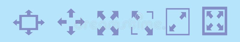 Set of Full Screen Button Cartoon Icon Design Template with Various ...