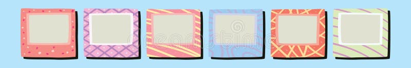 Set of Funky Frames Cartoon Icon Design Template with Various Models ...