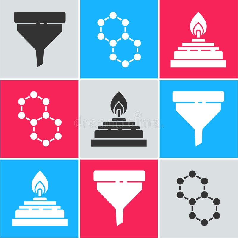 Set Alcohol or Spirit Burner, Test Tube and Flask Chemical, Molecule ...