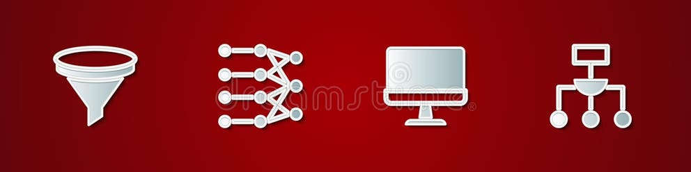 Set Funnel or Filter, Neural Network, Computer Monitor and Algorithm ...