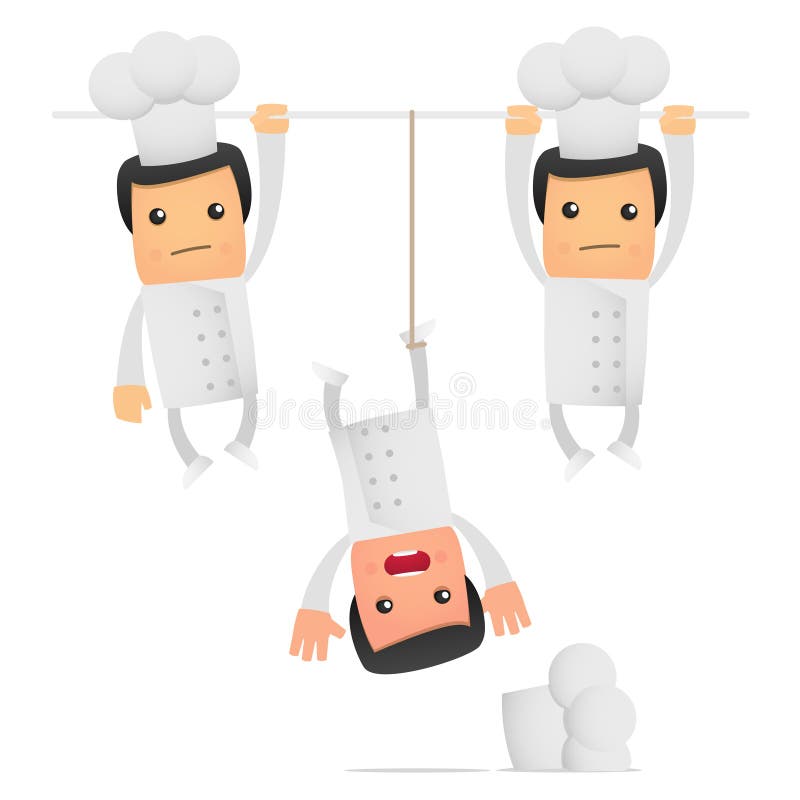 Set of funny cartoon chef stock vector. Illustration of hang - 18242511
