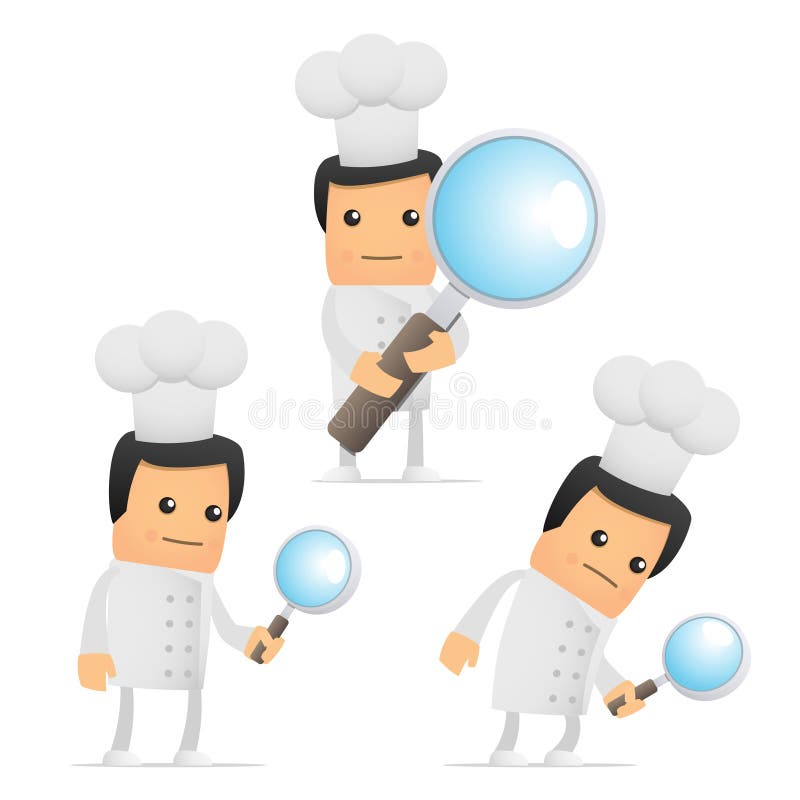 Set of funny cartoon chef stock vector. Illustration of character ...
