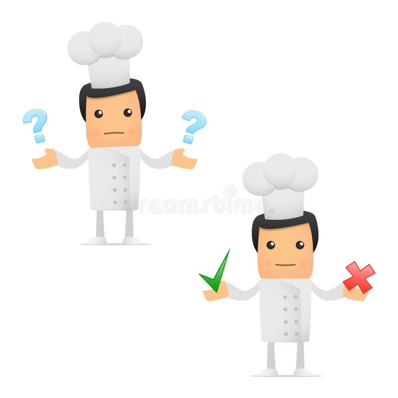 Set of funny cartoon chef stock vector. Illustration of chef - 18242537