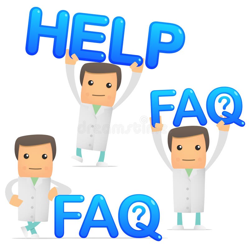 Set of Funny Cartoon Doctor Stock Vector - Illustration of medical ...