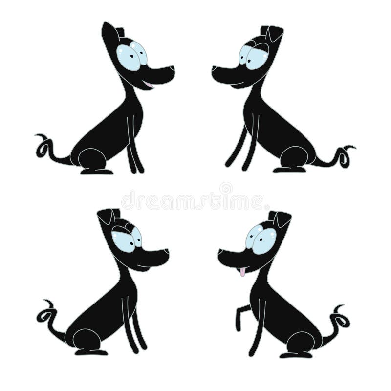 Set of funny cartoon dogs stock vector. Illustration of character ...