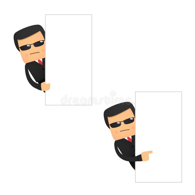 Set of Funny Cartoon Security Stock Vector - Illustration of ...