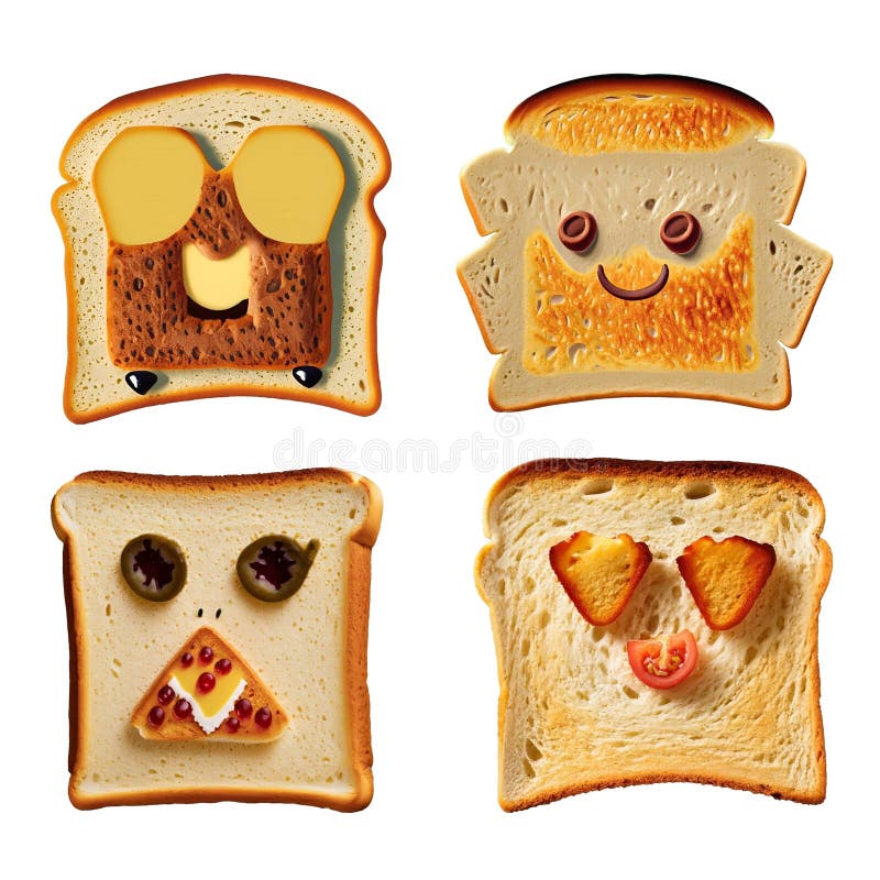 Bread Characters Cartoon Bakery Mascots With Hands Legs And Funny