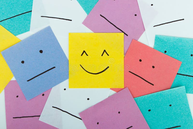 Set of Funny Colored Stickers with Different Emotions Stock Photo ...