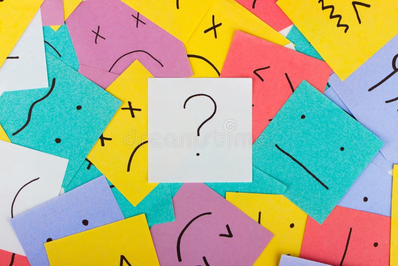 Set of Funny Colored Stickers with Different Emotions Stock Photo ...