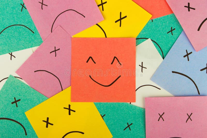 Set of Funny Colored Stickers with Different Emotions Stock Image ...