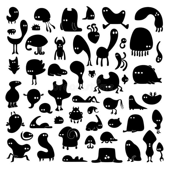 Set of funny monsters stock vector. Illustration of mutation - 40687403