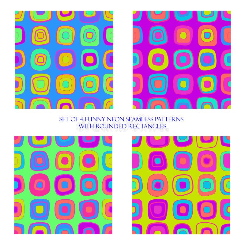 Seamless Patterns with Rounded Rectangles Stock Vector - Illustration ...
