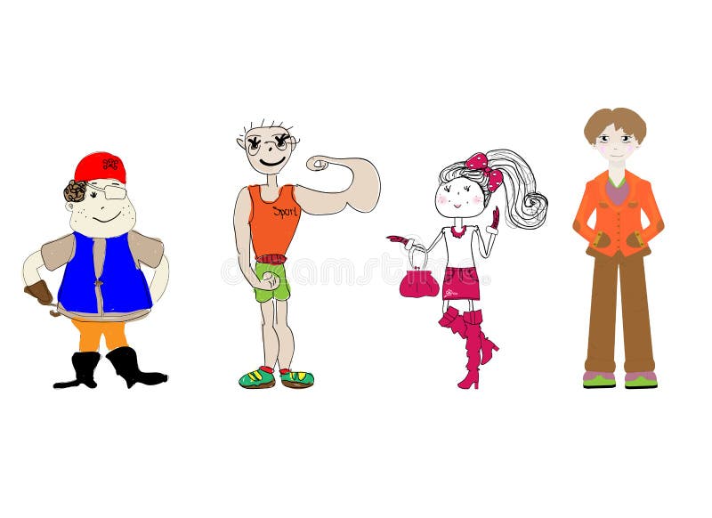 Set of funny people vector stock vector. Illustration of group - 32618524