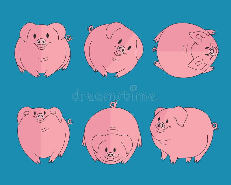 Funny Pigs Border with Speech Bubbles Stock Vector - Illustration of ...