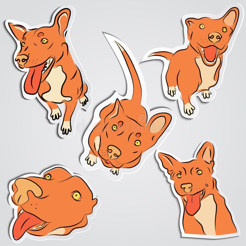 Set of funny red dogs stock vector. Illustration of cartoon - 77313648