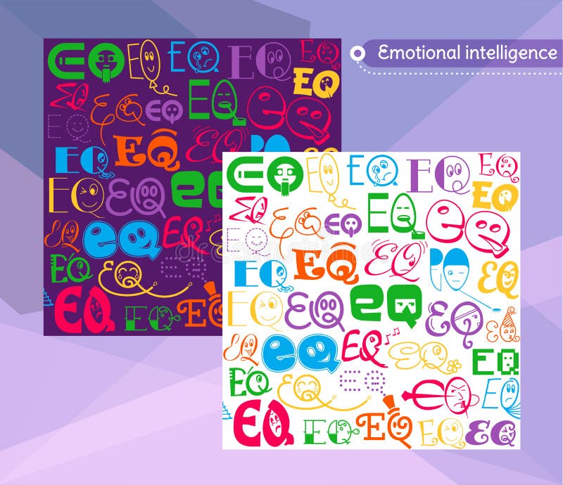 Set Funny Seamless Emotions Stock Illustration - Illustration of ...