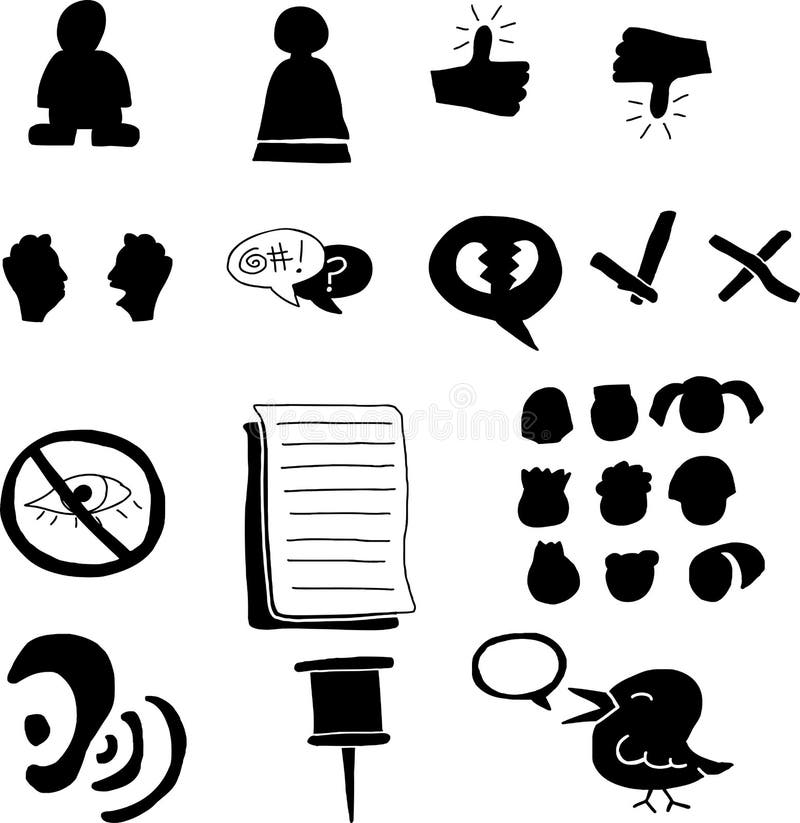 Set of Funny Web Icons stock vector. Illustration of message - 37751564