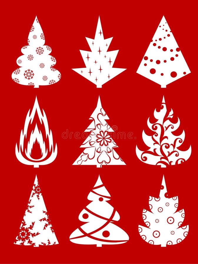 Set fur-trees stock illustration. Illustration of shape - 11369806