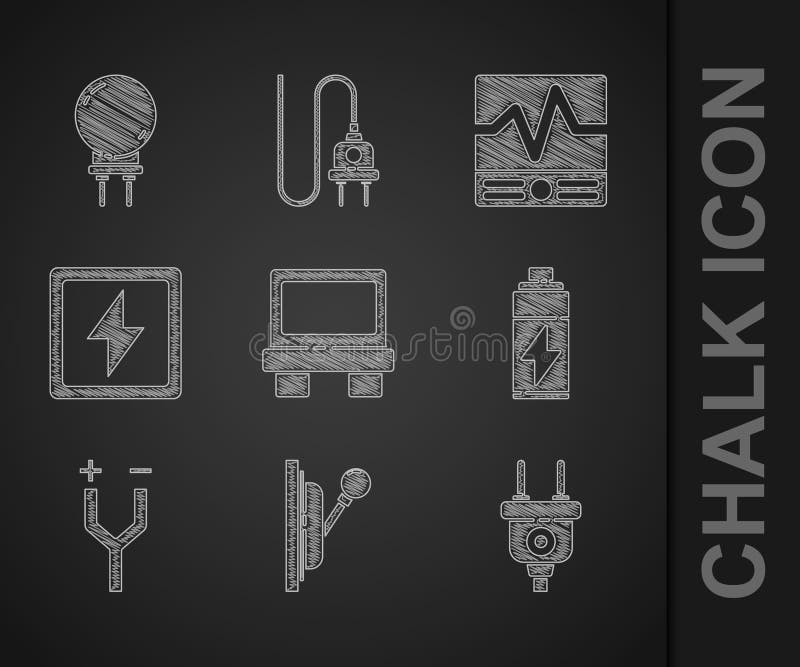 Set Fuse, Electrical Panel, Plug, Battery, Cable, Lightning Bolt ...