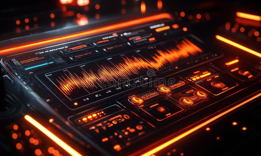 Futuristic Voice Assistant Interface with Glowing Control Panels and ...