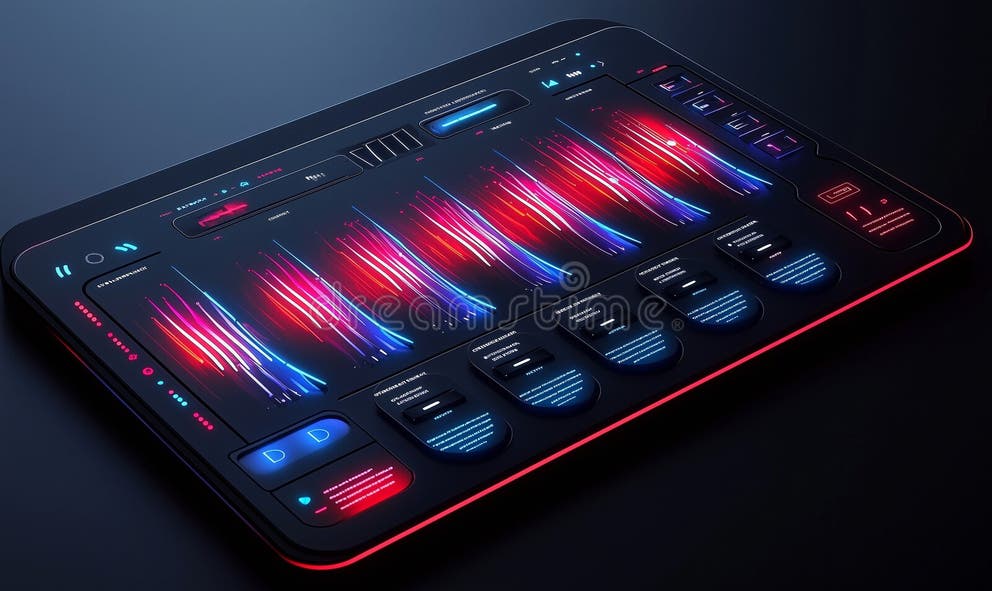 Futuristic Voice Assistant Interface with Glowing Control Panels and ...