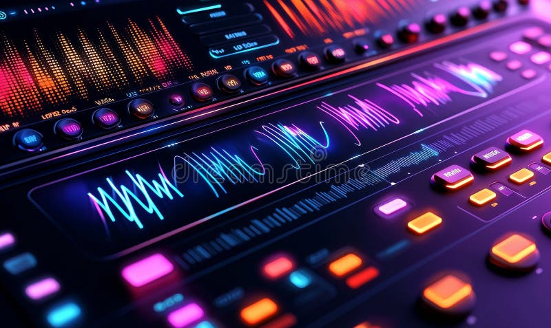 Futuristic Voice Assistant Interface with Glowing Control Panels and ...