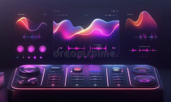 Futuristic Voice Assistant Interface with Glowing Control Panels and ...