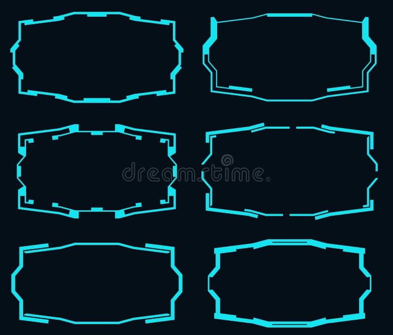 Futuristic HUD Frames for Target Screen and Border Aim Control Panel ...