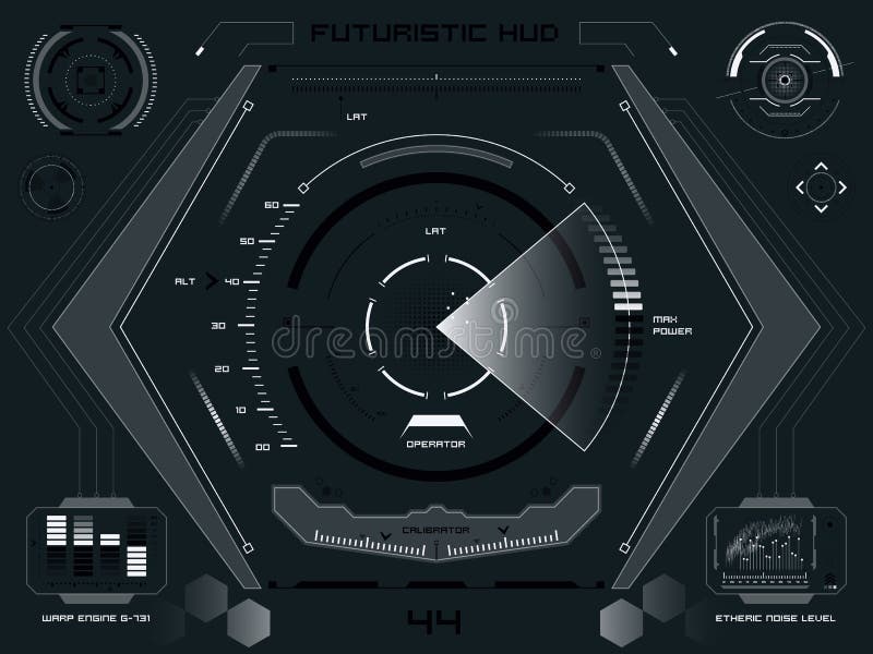 Futuristic Touch Screen User Interface HUD Stock Illustration ...