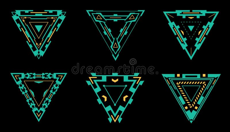Set of Futuristic Triangles for the Hud Interface Stock Vector ...