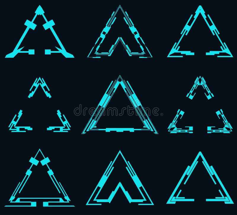 Set of Futuristic Triangles for the Hud Interface Stock Vector ...