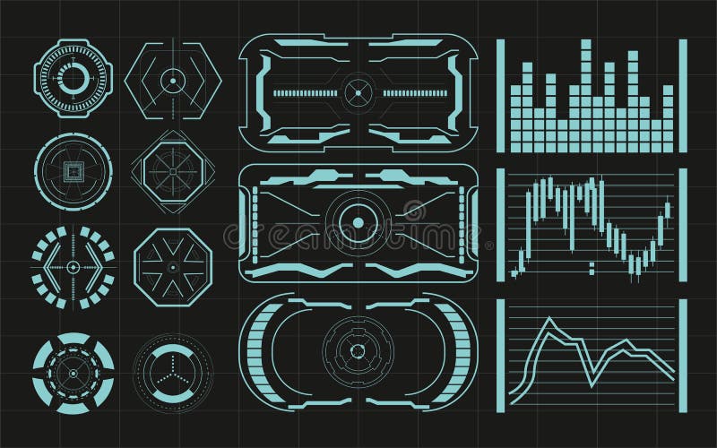 Set of Futuristic User Interface Elements. HUD Stock Vector - Illustration of electronic ...