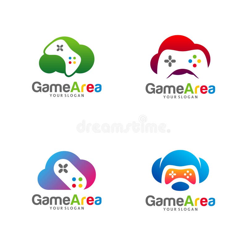 Set of Game Cloud Logo Vector Template, Creative Cloud Gamepad Logo ...