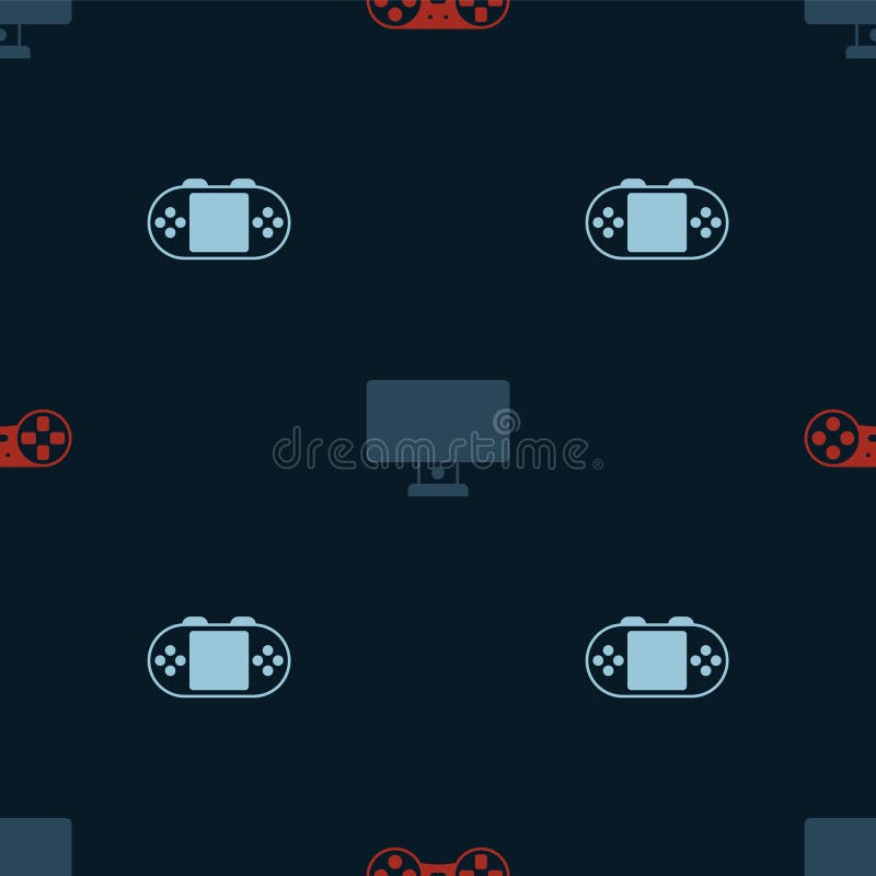 Set Game Controller Or Joystick Computer Monitor And Portable Video
