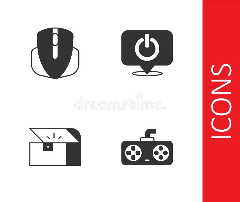 Set Game Controller Or Joystick Computer Mouse Chest For Game And