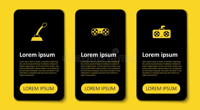 Set Game Controller or Joystick, and Microphone. Business Infographic ...