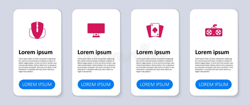 Set Game Controller or Joystick, Playing Cards, Computer Monitor and ...