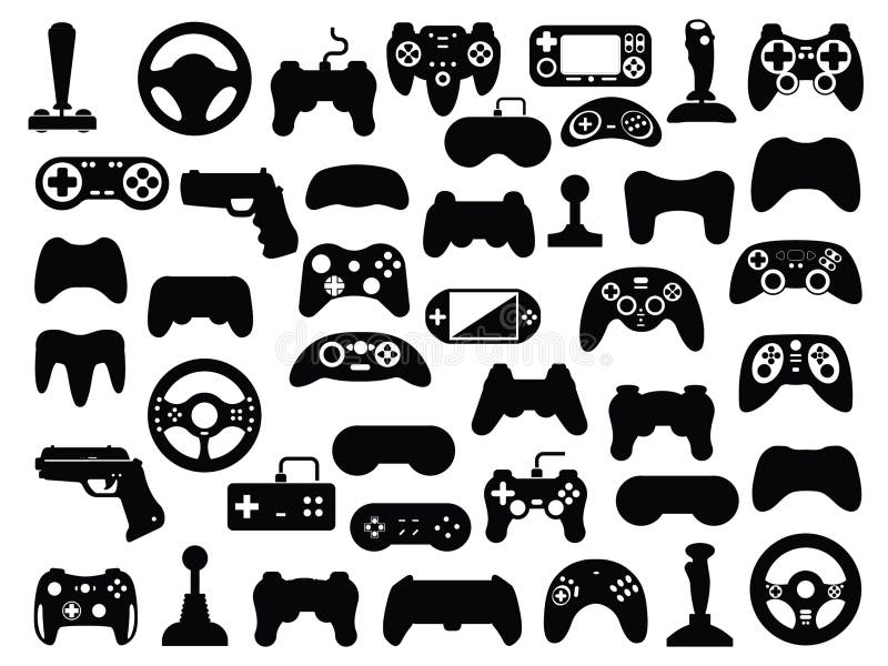 Set of Game Controller Silhouette Vector Art Stock Vector ...