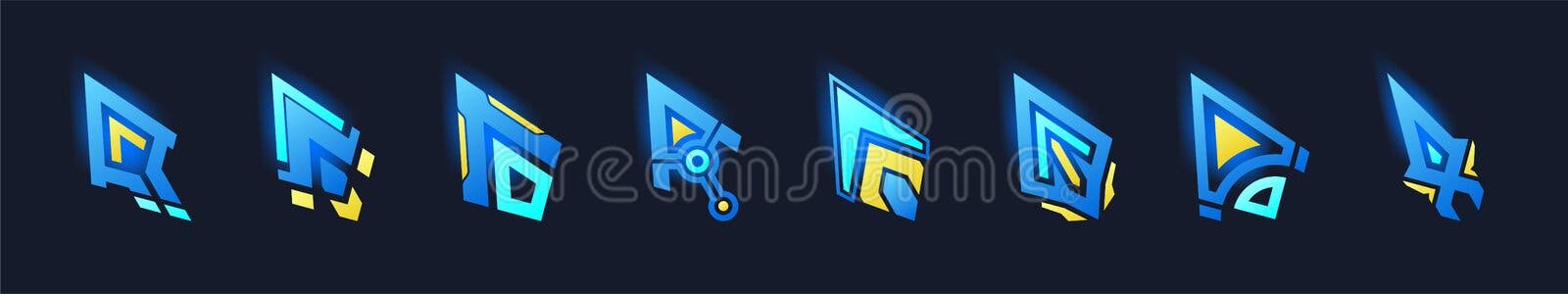 Set of Game Arrows, Ui or Gui Interface Cursors Stock Vector ...