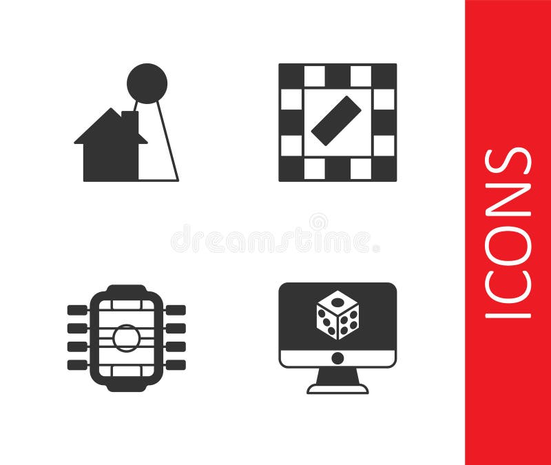 Set Game Dice, Chip for Board Game, Table Football and Board Icon ...