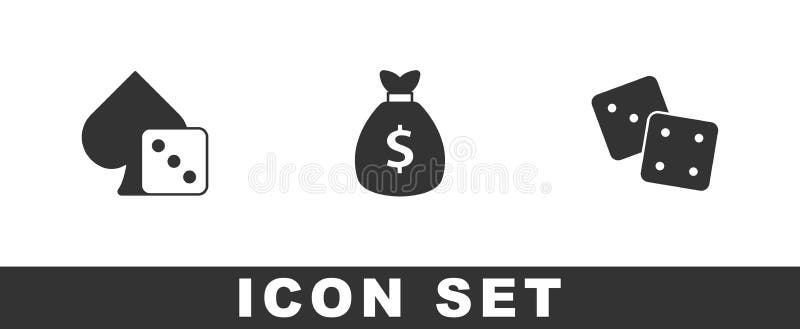 Set Game Dice, Money Bag and Icon. Vector Stock Vector - Illustration ...