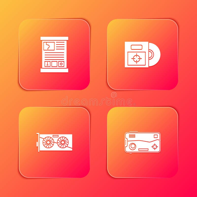 Set Game Guide, CD or DVD Disk in Box, Video Graphic Card and Mobile ...