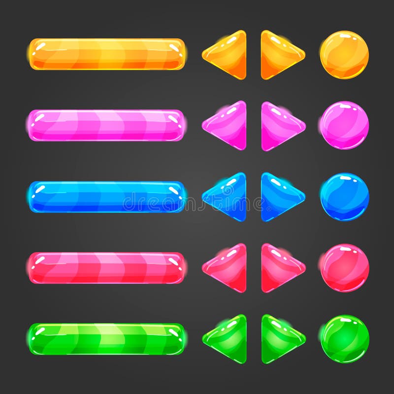 Big Set of Square Buttons with Different Glamorous Image for the User ...