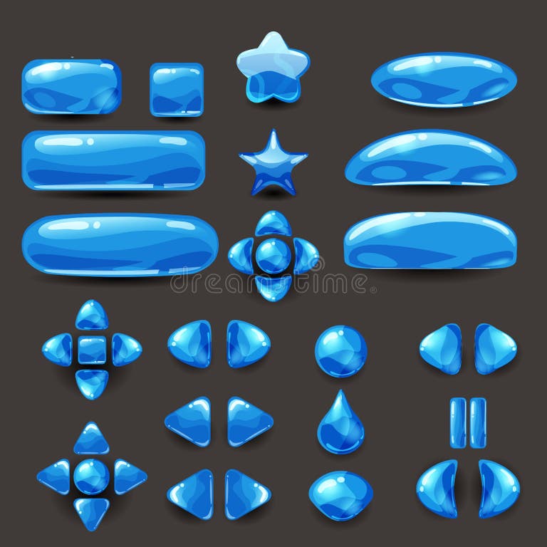 Set Game Ui. Complete Blue Menu of Graphical User Interface GUI To ...