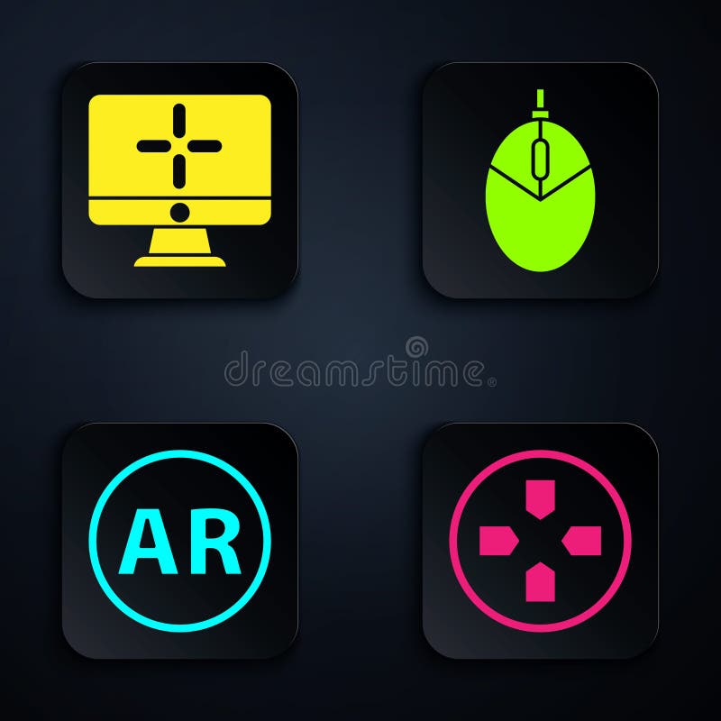 Set Gamepad, Computer Monitor, Ar, Augmented Reality and Computer Mouse ... Set Gamepad, Computer Monitor, Ar, Augmented Reality and Computer Mouse ...