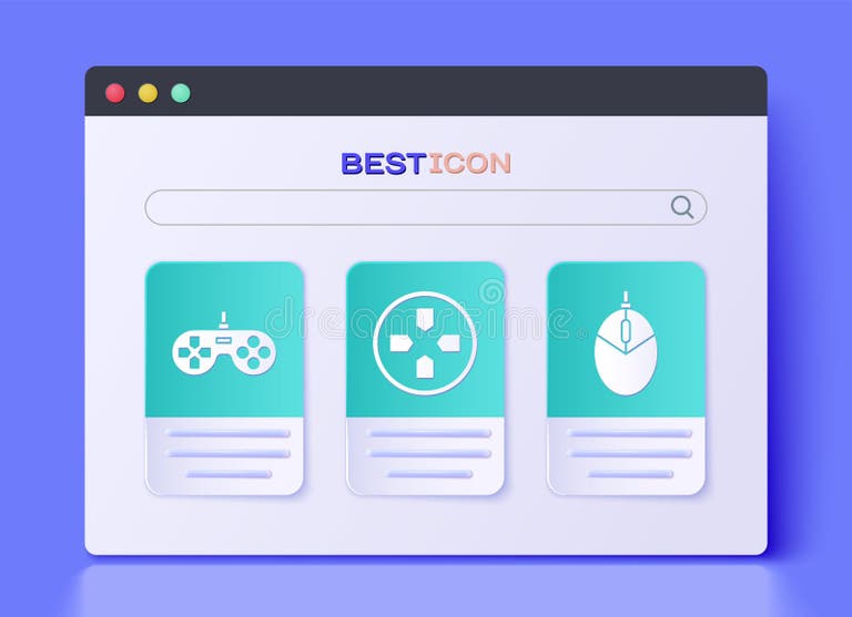 Set Gamepad, Gamepad and Computer Mouse Gaming Icon. Vector Stock ...