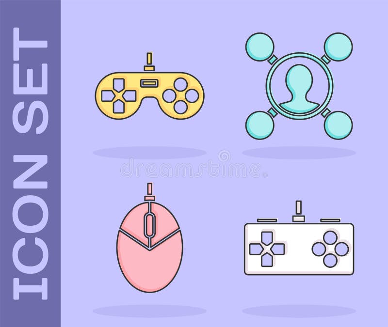 Set Gamepad, Gamepad, Computer Mouse Gaming and Share Icon. Vector ...