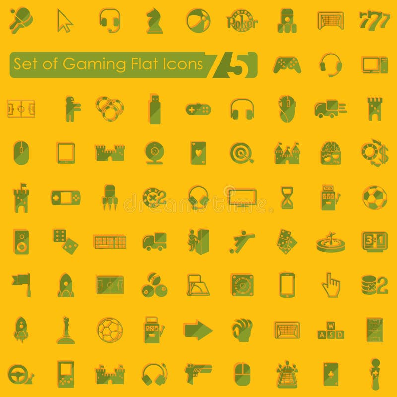 Set of gaming icons stock vector. Illustration of button - 78778374