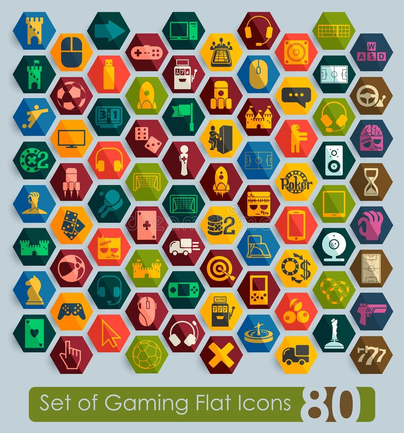Set of gaming icons stock vector. Illustration of diversity - 98988561
